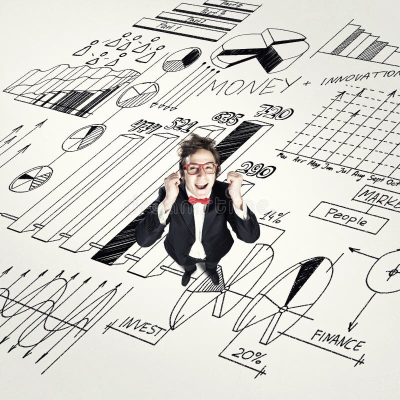 Funny man from top stock image. Image of positive, scream - 96108309