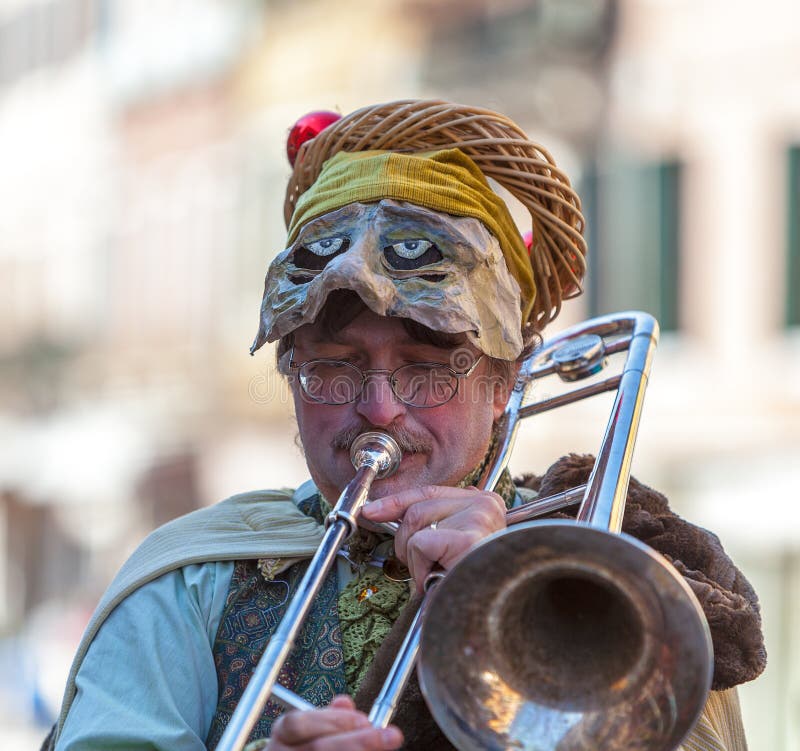Funny Man Trombone Player editorial photo. Image of lifestyle - 27826751