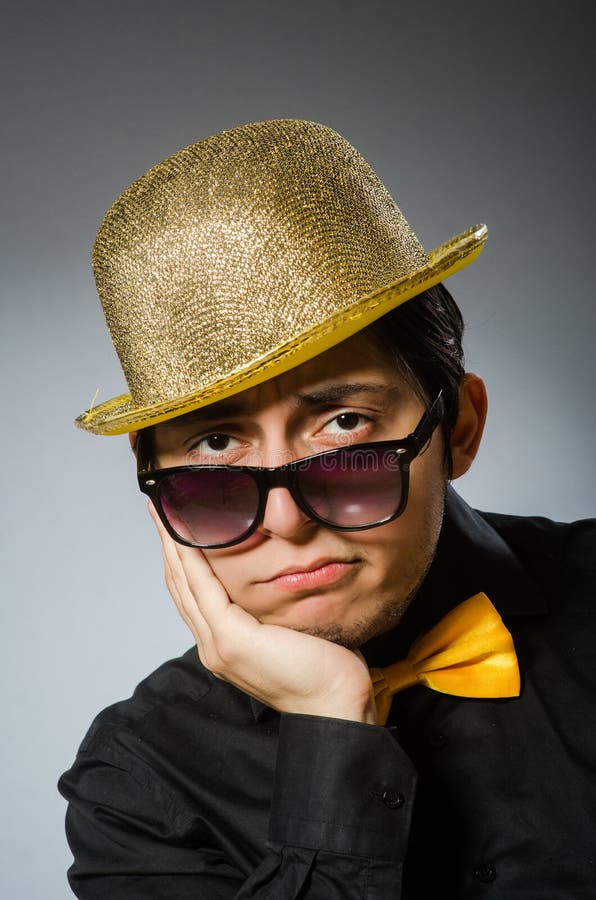 The Funny Man with Vintage Hat Stock Photo - Image of funny, retro ...