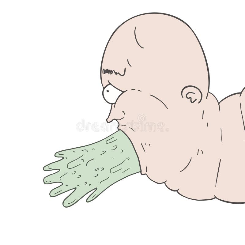Funny man vomiting draw stock vector. Illustration of funny - 273261659
