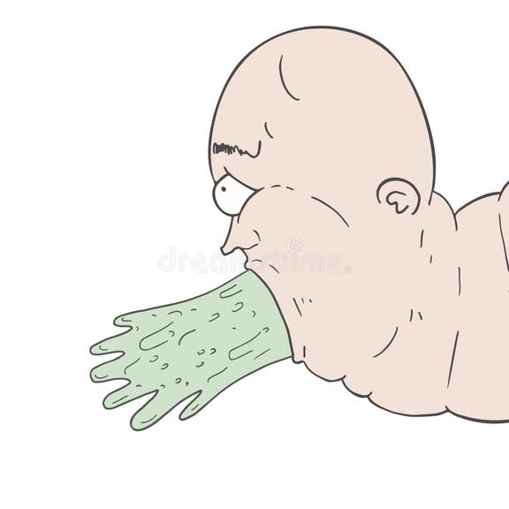 Funny man vomiting draw stock vector. Illustration of funny - 273261659