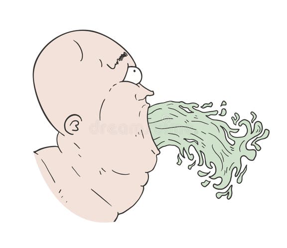 Funny man vomiting draw stock vector. Illustration of nausea - 284095215