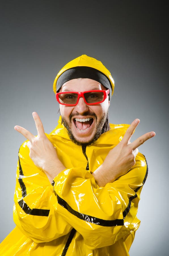 Funny Man Wearing Yellow Suit Stock Photo - Image of culture, cool ...