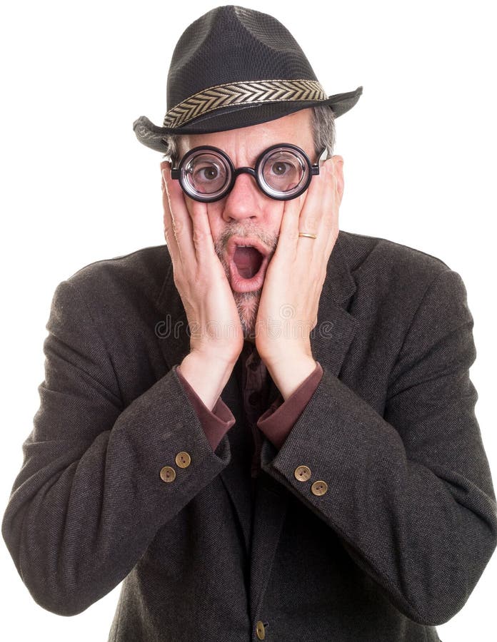 Funny Man Who Forgot Something Stock Image - Image of glasses, nerdy ...