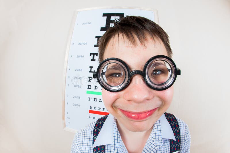 Funny Manwearing Spectacles in an Office at the Doctor Stock Image ...
