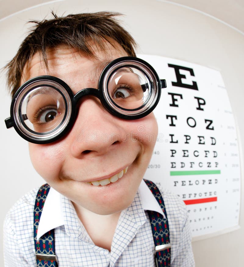 Funny Manwearing Spectacles in an Office at the Doctor Stock Photo ...