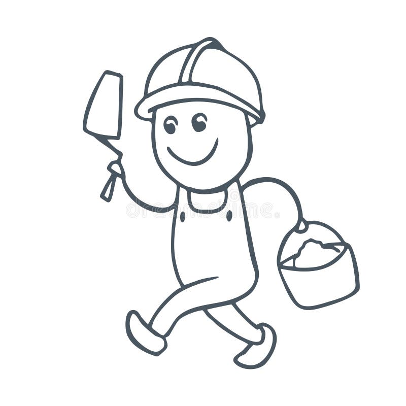 Mason Worker Brick Layer Trowel Stock Illustration - Illustration of ...