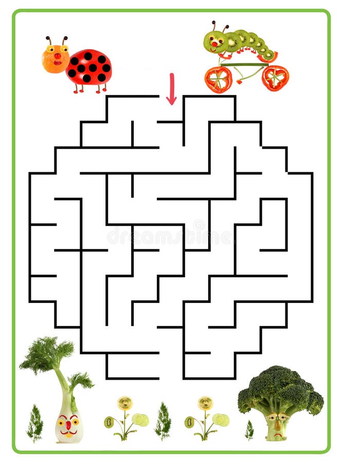 Funny Maze Game for Preschool Children. Stock Illustration ...