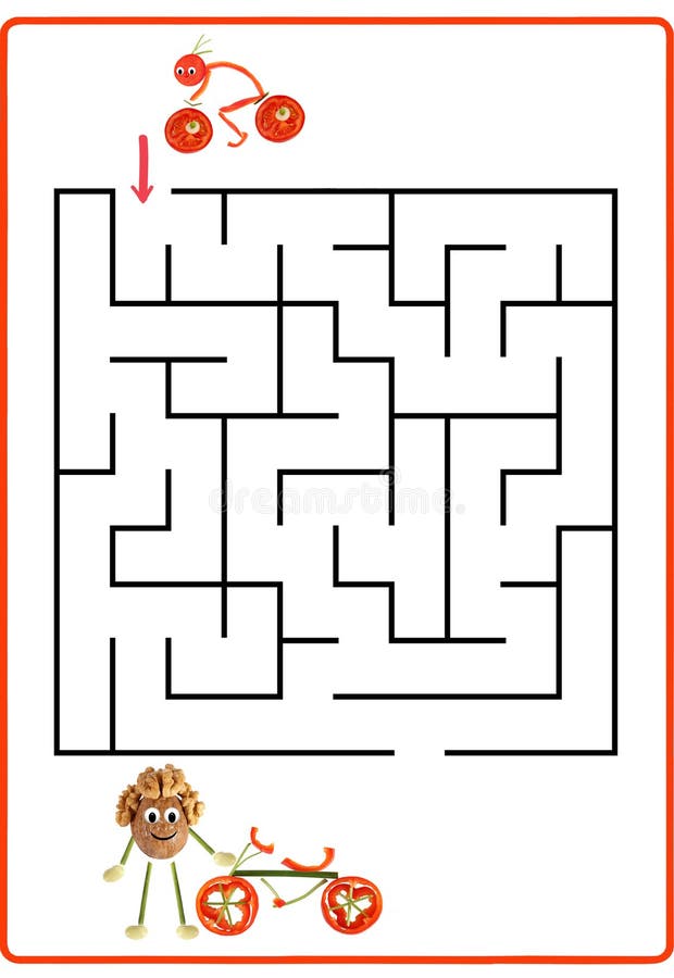 Funny Maze Game for Preschool Children. Stock Illustration ...