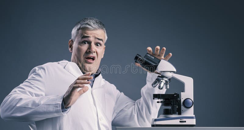 Funny Medical Scientist Making an Incredible Discovery Stock Photo ...