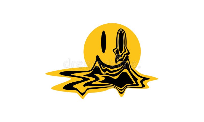 Funny Melt Smile Faces Set. Vector Illustration Transformation, Face ...