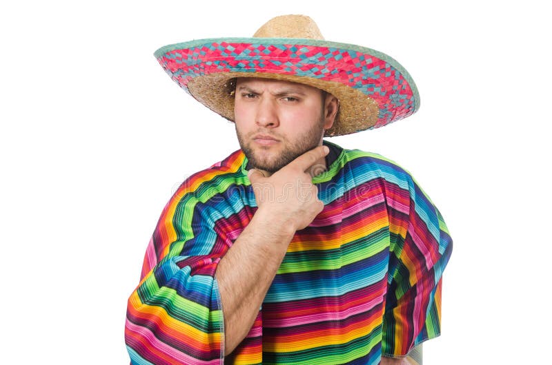 Funny Mexican Isolated on White Stock Image - Image of portrait, posing ...