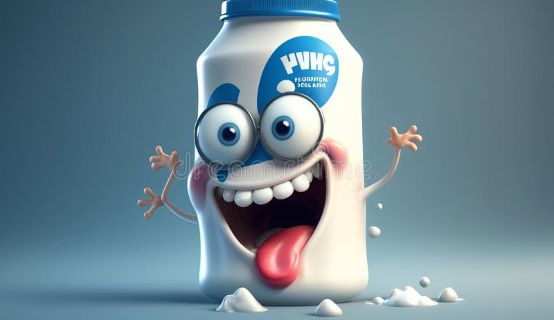 Funny Milk Cartoon Character. Generative AI Stock Illustration ...