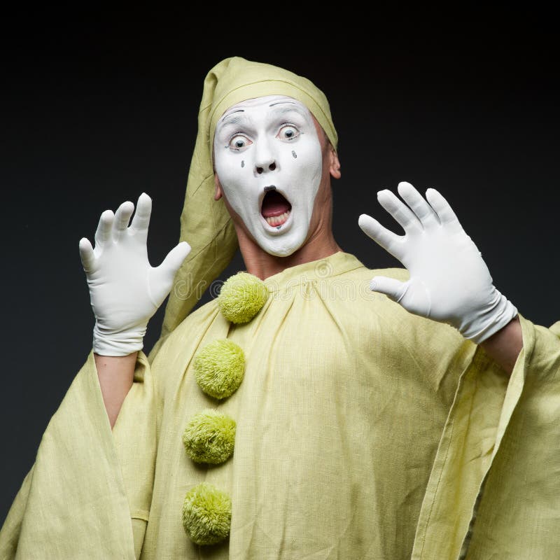 Funny mime stock photo. Image of scared, emotional, makeup - 31596532