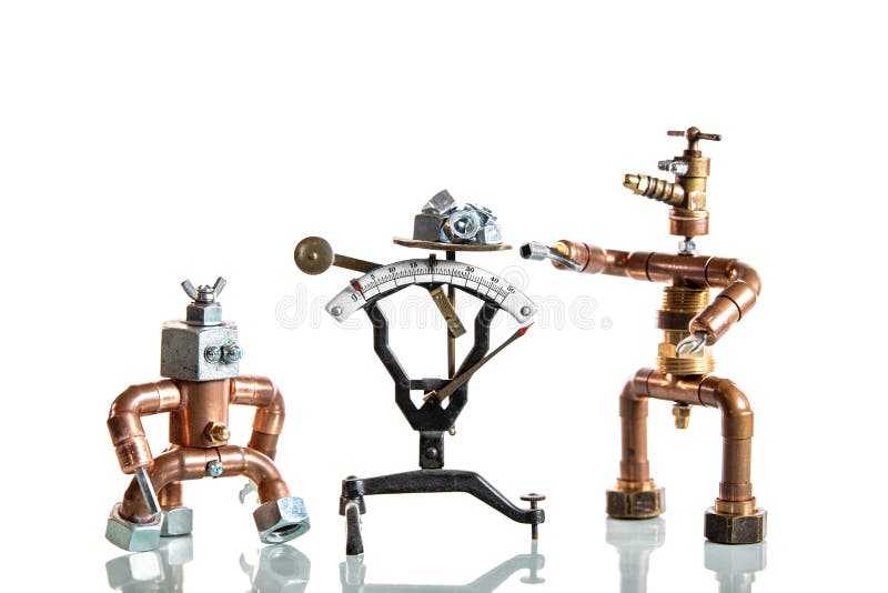 Funny Miniature Craftsman, Built from Tools and Materials Stock Photo ...