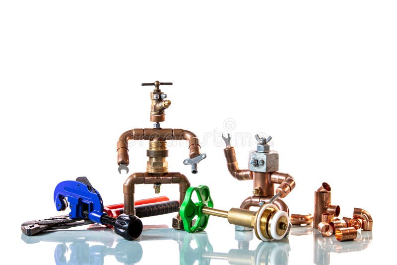 Funny Miniature Craftsman, Built from Tools and Materials Stock Photo ...