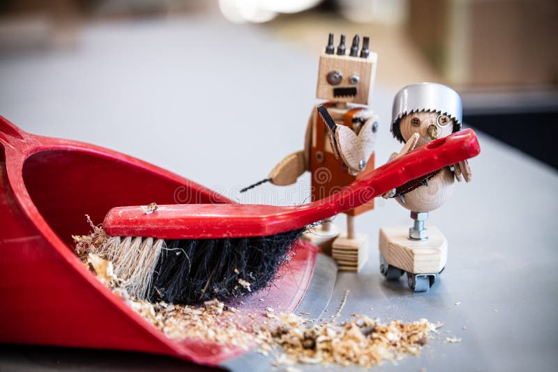 Funny Miniatures As Carpenter Working in a Workshop Stock Image - Image ...