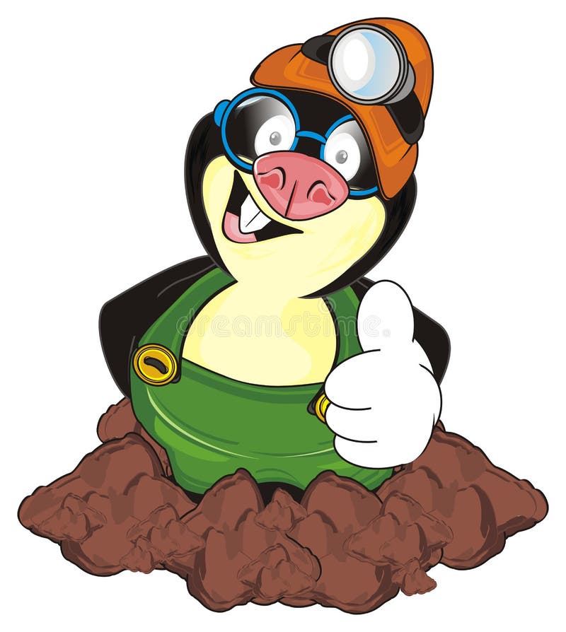 Mole In Halmet Show Gesture Stock Illustration - Illustration of laugh ...