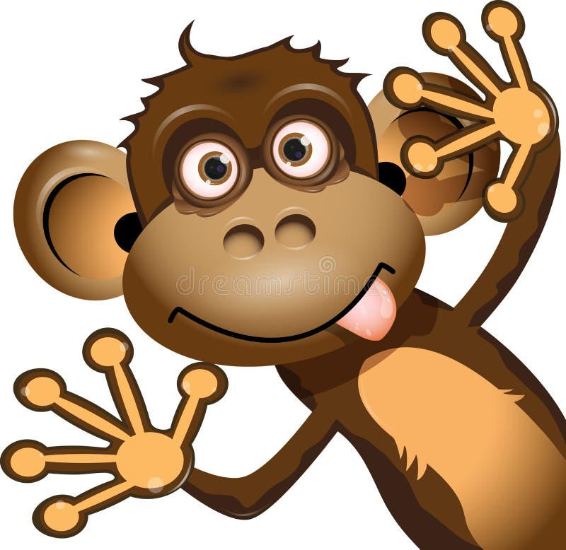 Funny monkey stock vector. Illustration of cartoon, show - 24783621
