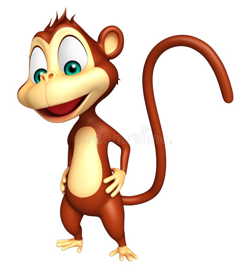 Funny Monkey Cartoon Character Stock Illustration - Illustration of ...