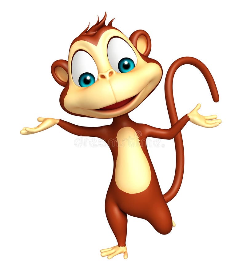 Funny Monkey Cartoon Character Stock Illustration - Illustration of ...