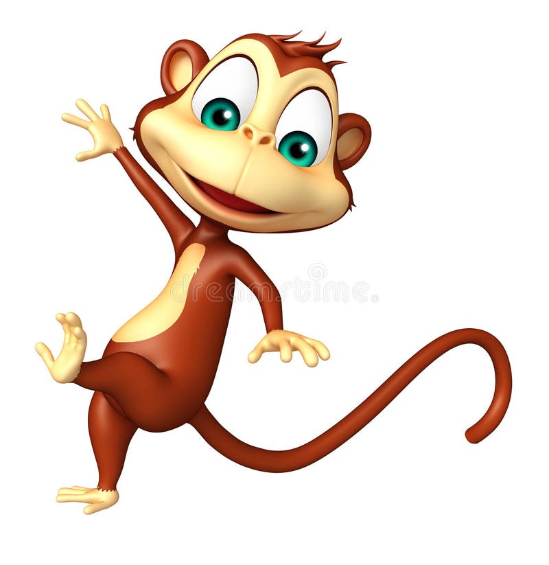 Funny Monkey Cartoon Character Stock Illustration - Illustration of ...