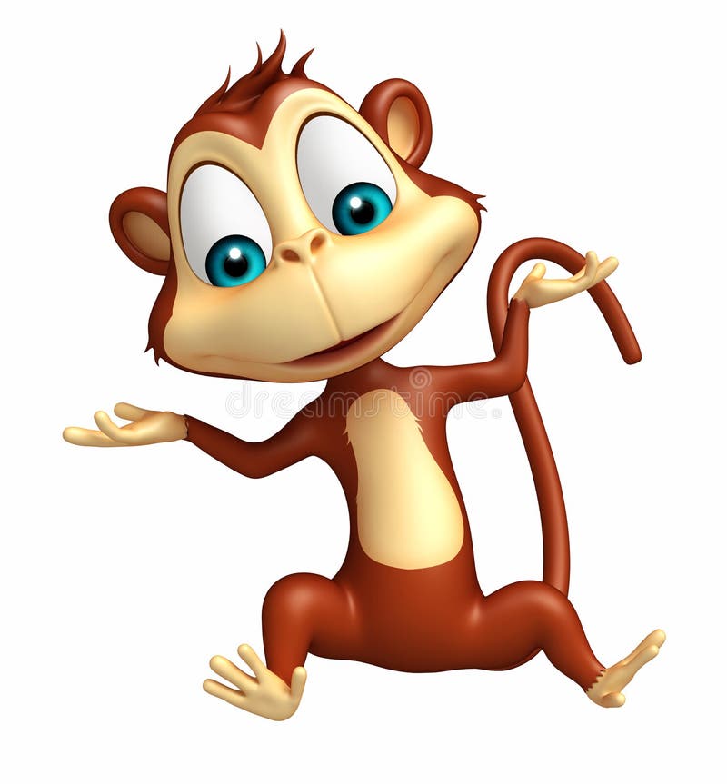 Funny Monkey Cartoon Character Stock Illustration - Illustration of ...