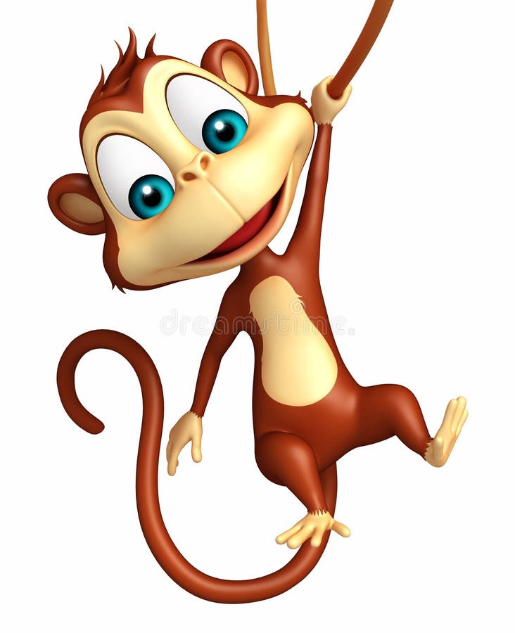 Funny Monkey Cartoon Character Stock Illustration - Illustration of ...
