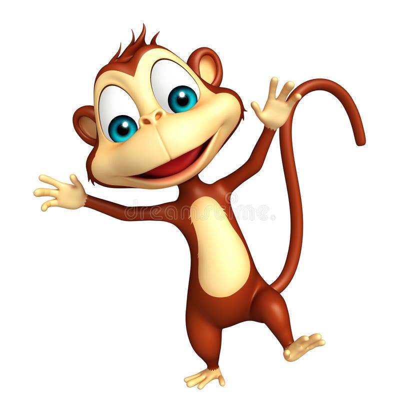 Funny Monkey Cartoon Character Stock Illustration - Illustration of ...