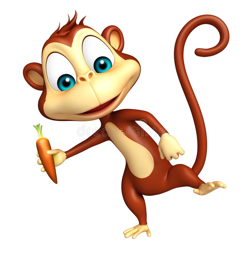 Funny Monkey Cartoon Character Stock Illustration - Illustration of ...
