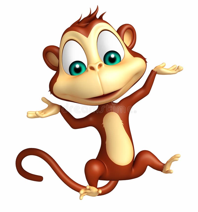 Funny Monkey Cartoon Character Stock Illustration - Illustration of ...