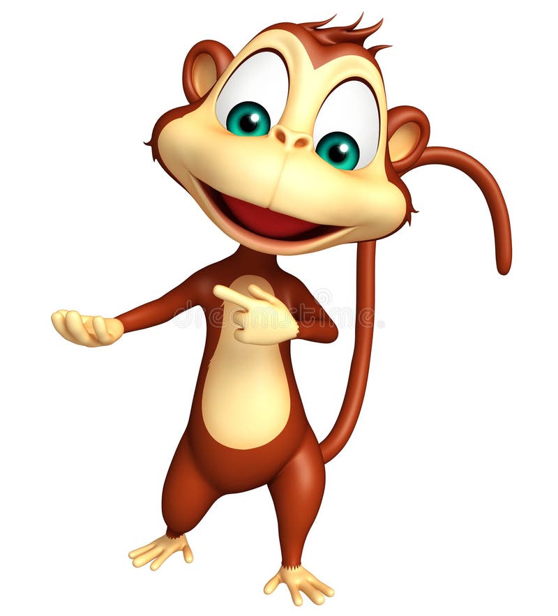 Funny Monkey Cartoon Character Stock Illustration - Illustration of ...