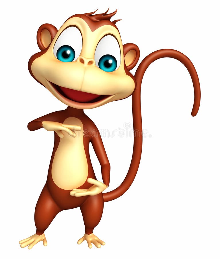 Funny Monkey Cartoon Character Stock Illustration - Illustration of ...