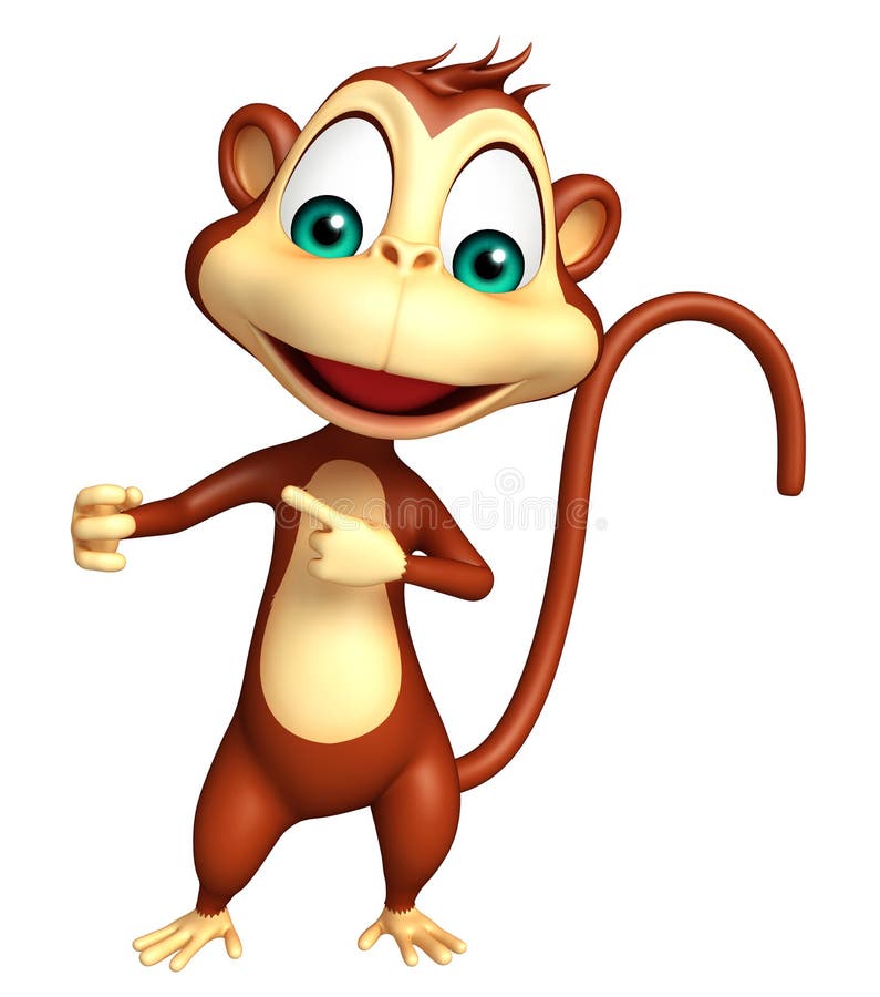 Funny Monkey Cartoon Character Stock Illustration - Illustration of ...
