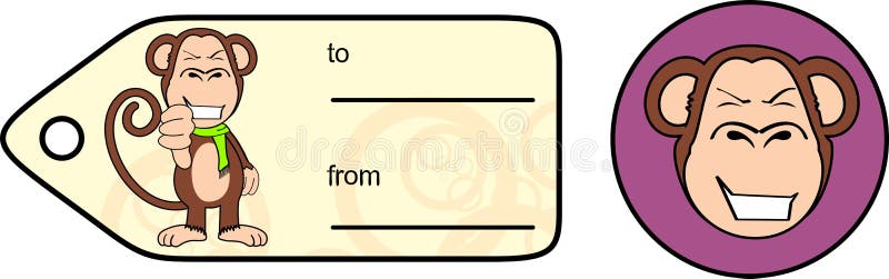 Monkey Chimp Ape Expression Cartoon Giftcard3 Stock Vector ...