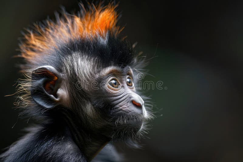 Funny Monkey with a Colored Punk Mohawk Stock Photo - Image of punk ...