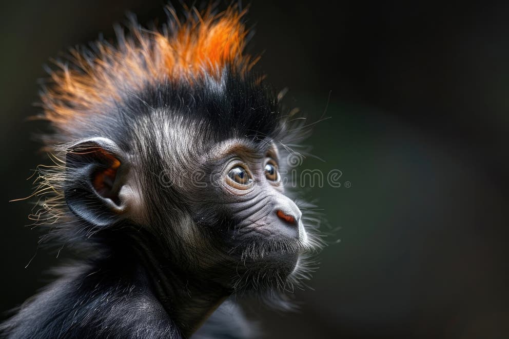 Funny Monkey with a Colored Punk Mohawk Stock Photo - Image of punk ...