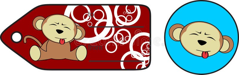 Funny Monkey Expression Cartoon Giftcard Stock Vector - Illustration of ...