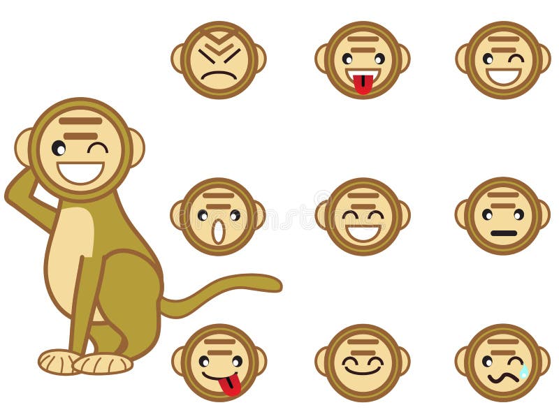 Funny monkey face stock vector. Illustration of play - 22273288