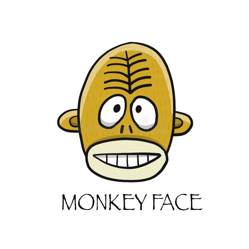 Funny Monkey Face. Sketch for Your Design Stock Vector - Illustration ...