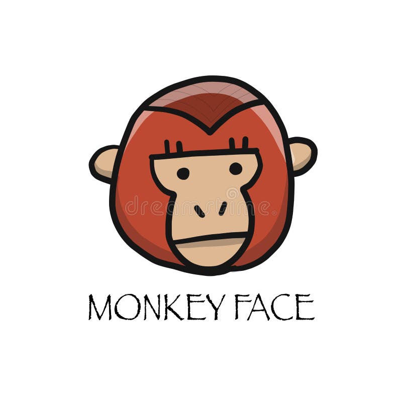 Funny Monkey Face. Sketch for Your Design Stock Vector - Illustration ...