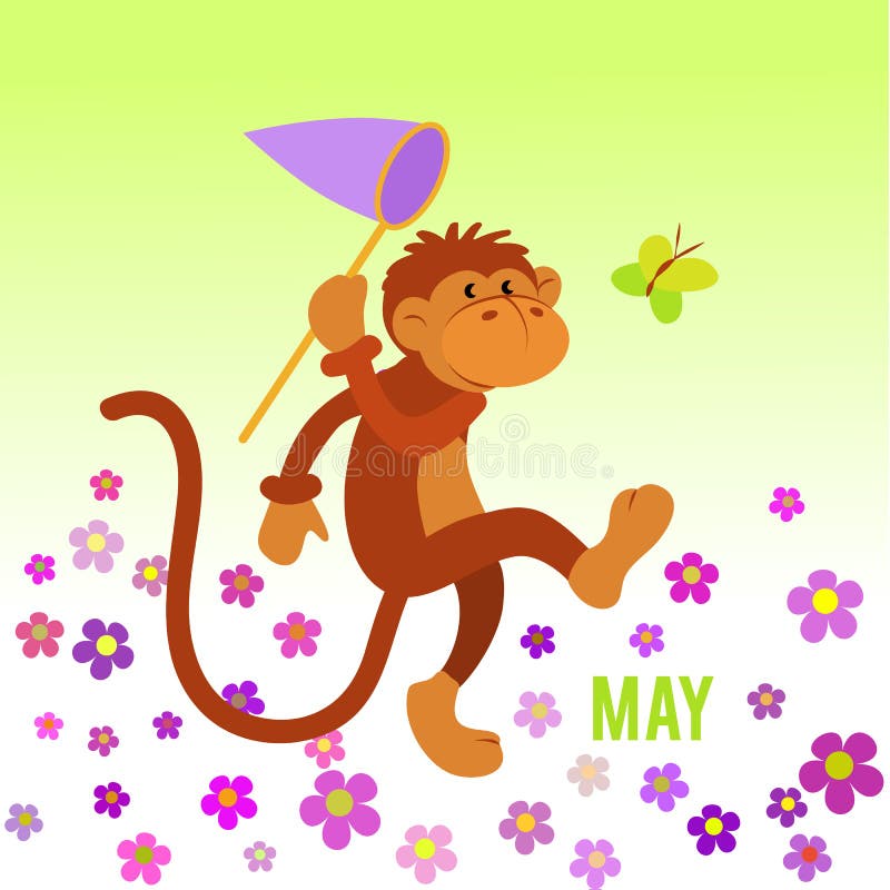 Clipart Of Butterflies And Monkeys