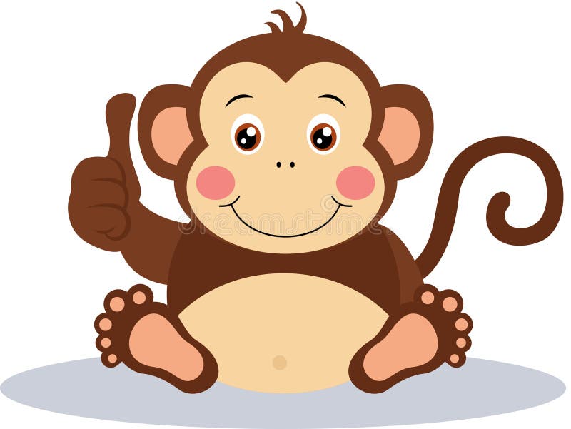 Funny Monkey Saying Everything is Okay Stock Illustration ...