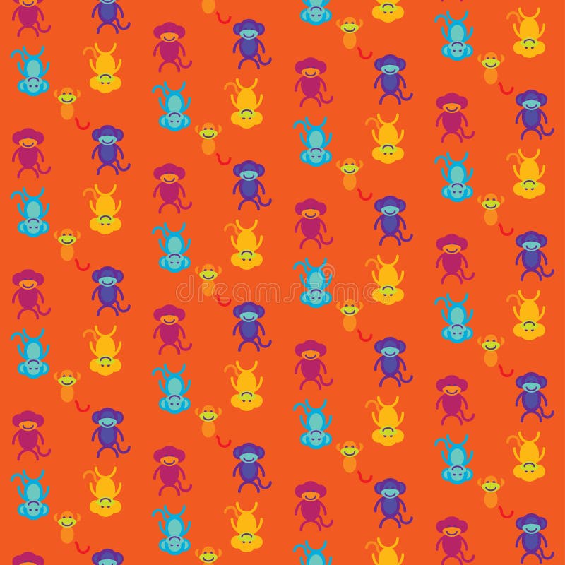 Funny Monkey. Seamless Pattern Stock Vector - Illustration of baby ...