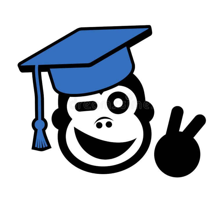 Funny Monkey Student Illustration Stock Vector - Illustration of school ...