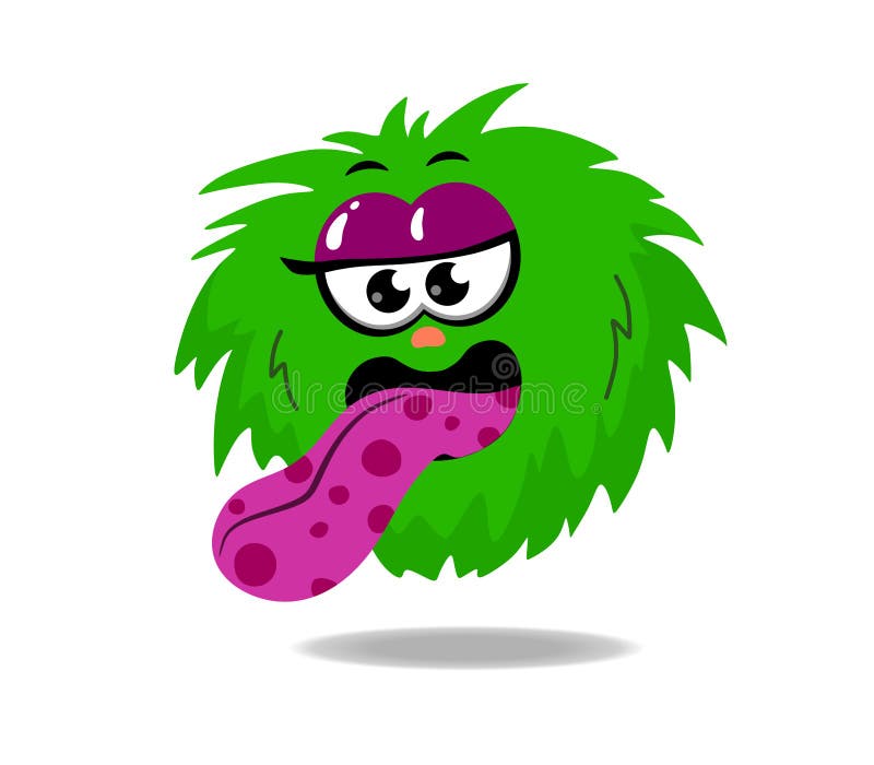 Green Monster without Arms and Legs with Tongue. Cartoon Monster on a ...