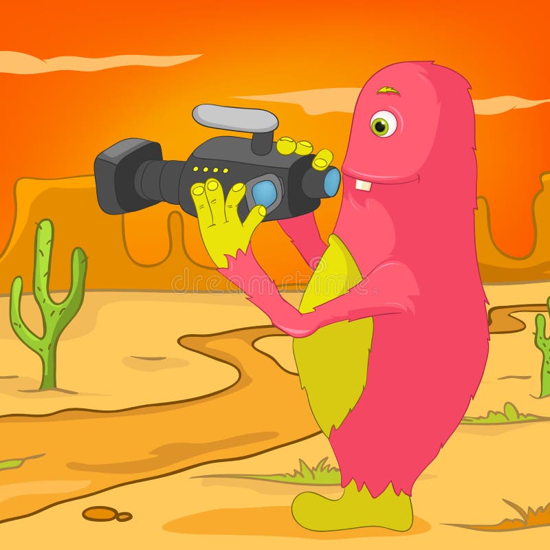 Funny Monster. Running. stock vector. Illustration of funny - 25661107