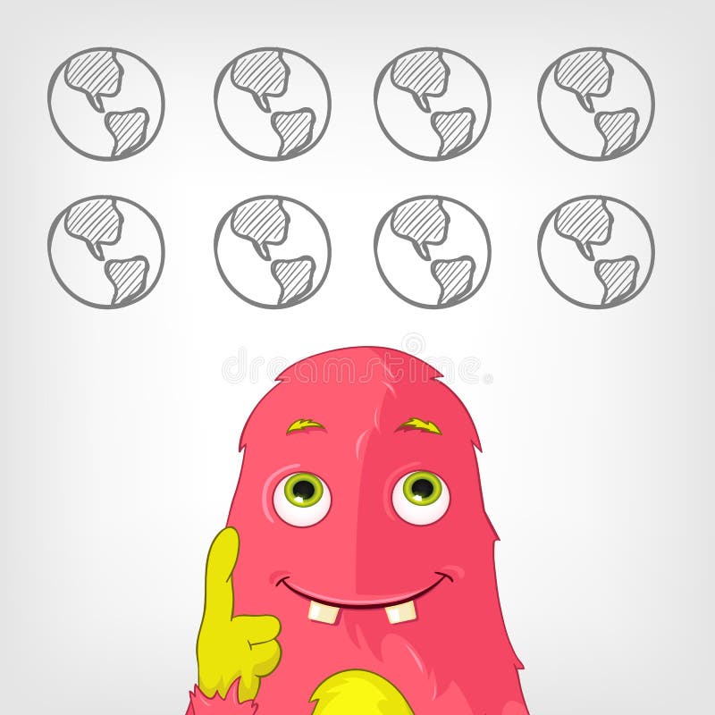 Funny Monster Globe Stock Illustrations – 177 Funny Monster Globe Stock ...
