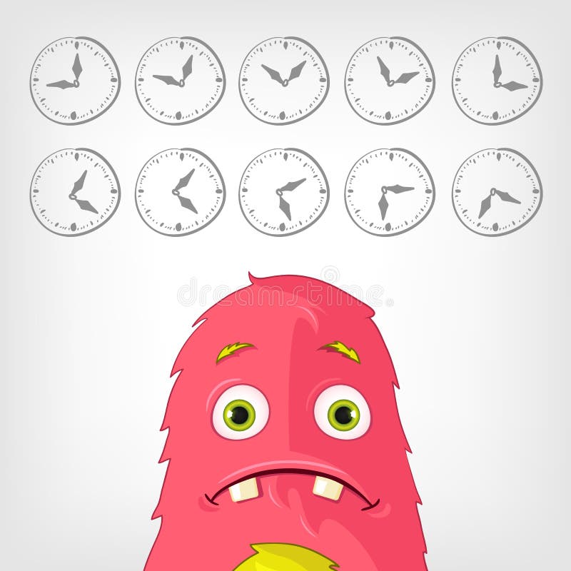 Funny Monster. stock illustration. Illustration of clock - 28940418