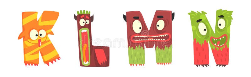Funny Monster Alphabet Text Letter Character Vector Set Stock Vector ...